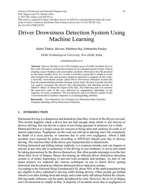 Driverdrowsinessdetectionsystemusingmachinel Pdf