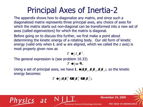 PPT Inertia Tensor Principal Axes In Physics PowerPoint