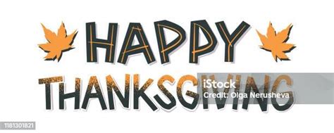 행복 한 추수 감사절 간단한 종이 컷 스타일 문자입니다 단풍 나무 잎 요소와 컷 아웃 그림 초대 카드 엽서 포스터 배너 달력