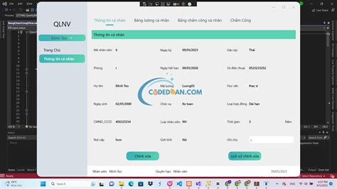 Phần Mềm Quản Lý Nhân Sự Winform C đầy đủ Chức Năng Báo Cáo Sàn Giao Dịch Source Code