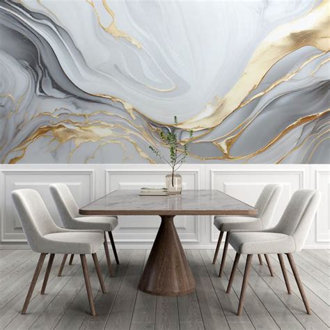 Modern Gray Marble Wallpaper Abstract Marble Gray Mural Modern And