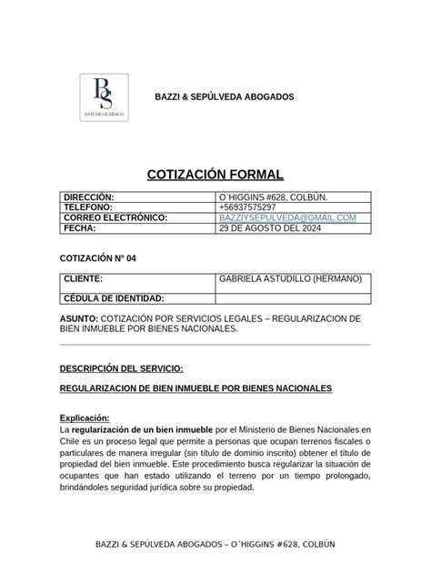 CotizaciÓn Formal N° 08 Pdf