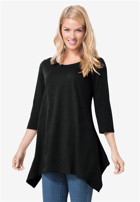 Asymmetrical Hem Tunic Plus Size Tunics Woman Within
