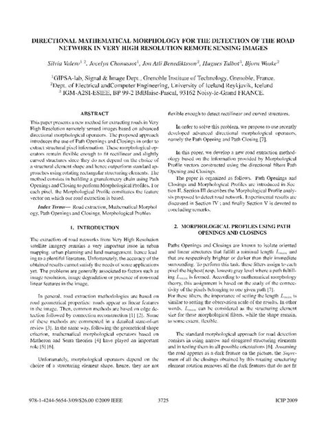 Directional Mathematical Morphology For The Detection Of The Road