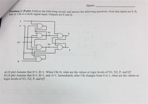 Solved Name Problem Pts Analyze The Following Chegg