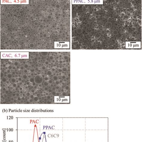 A Sem Images And Mean Particle Sizes And B Particle Size Download Scientific Diagram