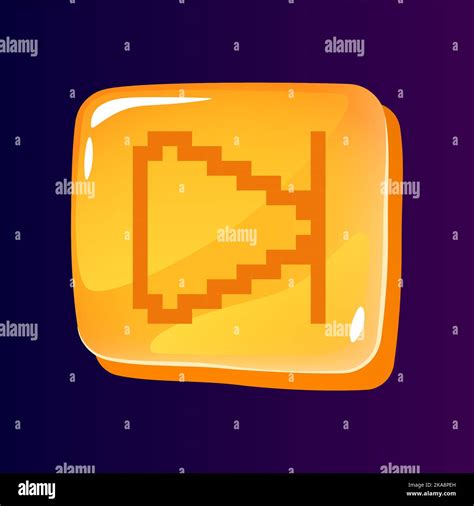 Backward Rewind Glossy Ui Button With Pixelated Icon Stock Vector Image And Art Alamy
