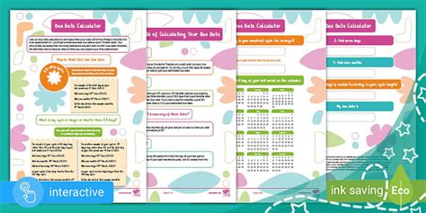 Due Date Calculator Teacher Made Twinkl