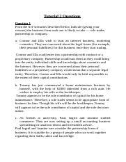 Week 2 Tutorial Questions Docx Tutorial 2 Questions Question 1 From