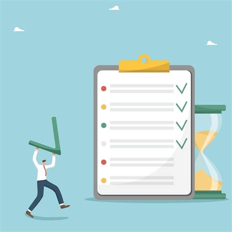 Premium Vector Time Management And Business Scheduling Successful Completion Of Tasks And