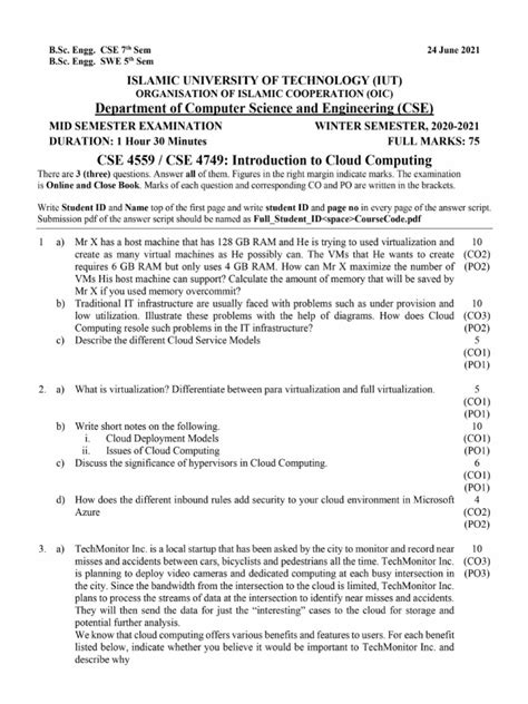 Cse 4559 Cse 4749 Introduction To Cloud Computing Mid Term 2020 2021 Pdf