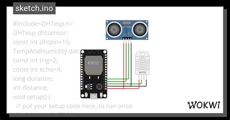 Dht22ultrasonic Sensor Wokwi Esp32 Stm32 Arduino Simulator