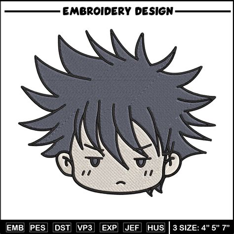 Megumi Chibi Embroidery Design Jujutsu Embroidery Embroide Inspire