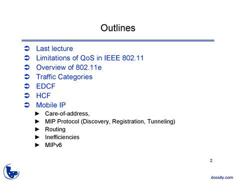 Qos Limitations Of 80211 Wireless Networks Lecture Slides Docsity
