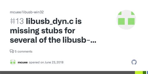 Libusbdync Is Missing Stubs For Several Of The Libusb Win32 Functions