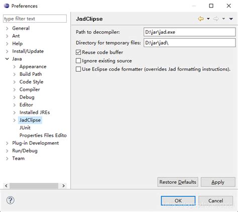 Eclipse Jad反编译工具下载及配置jadexe下载 Csdn博客 Eclipse Jad反编译工具下载及配置jadexe下载 Csdn博客