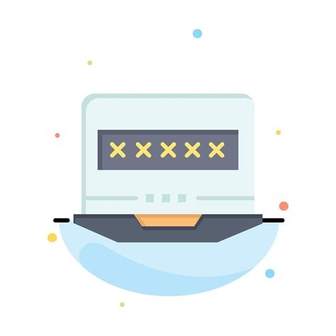 Laptop Computer Lock Security Abstract Flat Color Icon Template