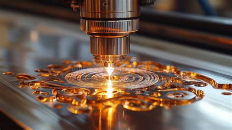 Advanced Laser Cutting Process In A Manufacturing Facility Focusing On Precision Engineering And