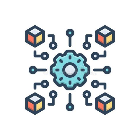 Color Illustration Icon For Framework Network And Technology Stock Illustration Illustration
