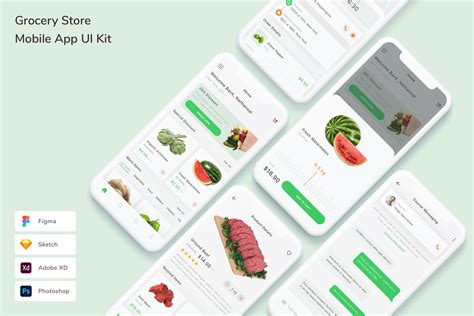Grocery Store Mobile App Ui Kit Graphic By Betush Creative Fabrica
