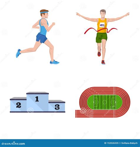 Isolated Object Of Step And Sprint Symbol Set Of Step And Sprinter Stock Vector Illustration