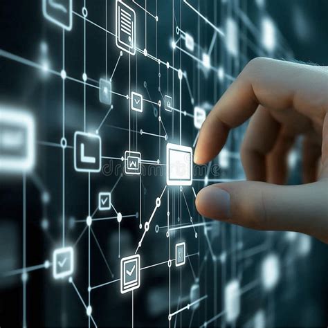 A Futuristic Interface With A Hand Interacting With A Glowing Digital Network Symbolizing