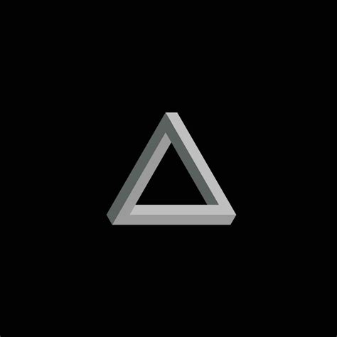 Optical Illusion Triangle Icon Penrose Geometric Dimension Color Design Logo Illustration