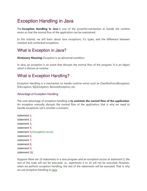 2 Exception Handling Gffhjjk Exception Handling In Java The