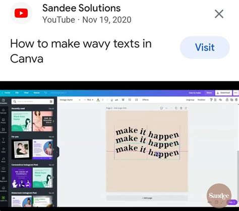How To Make Wavy Texts In Canva Instagram Posts Texts Youtube