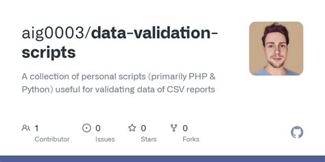 Github Aig0003data Validation Scripts A Collection Of Personal