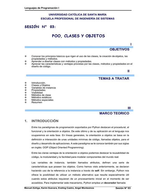 Guia De Lenguajes De Programación I 03 2020 Pdf Objeto Informática Python Lenguaje