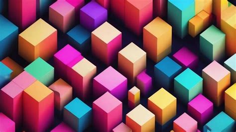 Premium Photo Isometric Cube Multicolored And Noise Texture Gradient Background 3d Isometric Cube