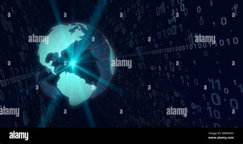 globe hologram on digital background binary worlds and technology