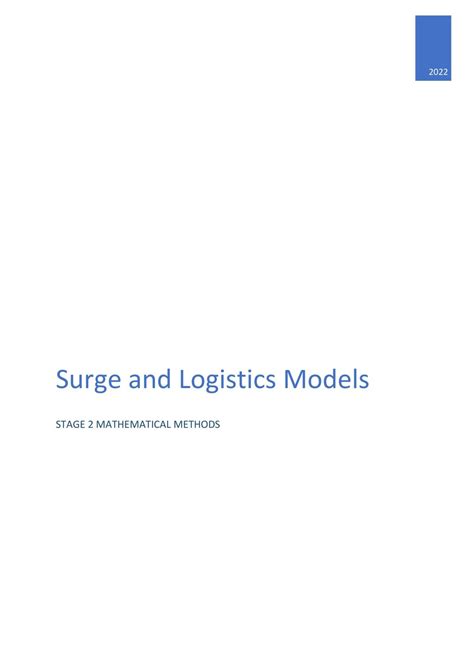 Surge And Logistic Models Investigation Mathematical Methods Year