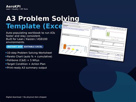 A3 Problem Solving Excel Template Root Cause Analysis 5 Why
