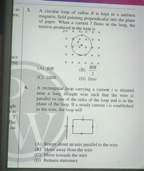 to 5 a circular loop of radius r is kept in a uniform magnetic field poi
