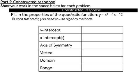 Solved Part 2 Constructed Response Show Your Work In The Space Below For Each Problem