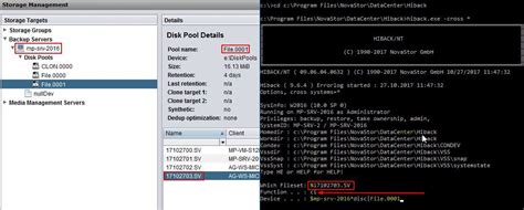 [guide] list file creation disk pool command line novabackup support
