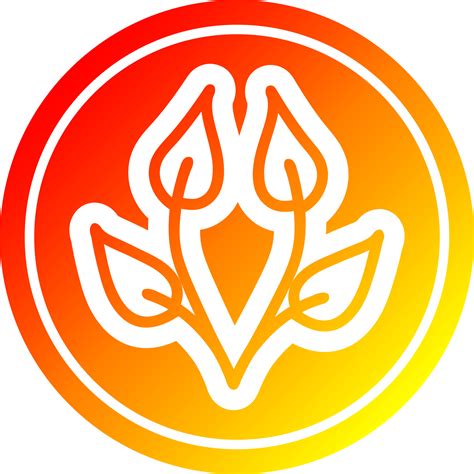 Natural Leaf Circular In Hot Gradient Spectrum 44291929 Png