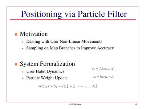 Ppt Cognitive Personal Positioning Based On Activity Map And Adaptive Particle Filter
