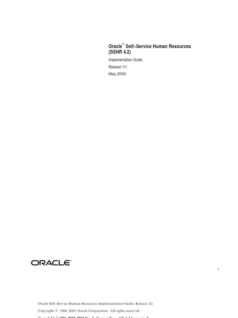 Sshr Pdf Oracle Corporation Copyright