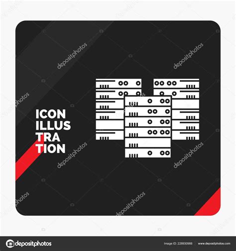 Red Black Creative Presentation Background Center Centre Data Database Server Stock Vector Image