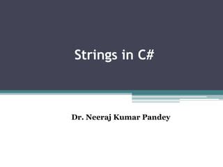 Strings In C Pptx