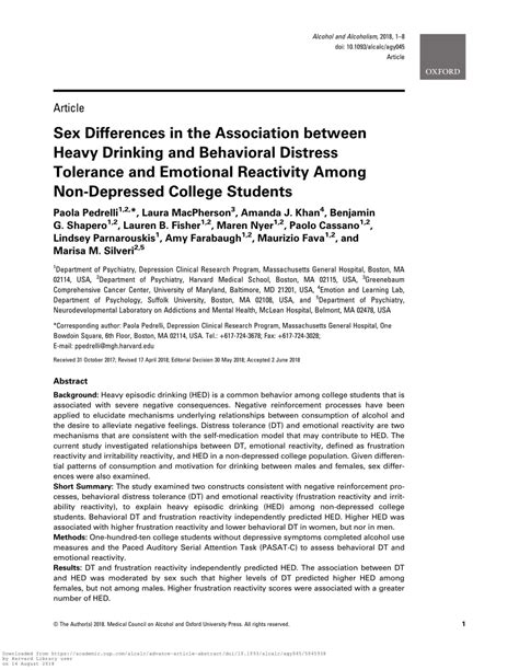 Pdf Sex Differences In The Association Between Heavy Drinking And