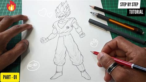 How To Draw Goku Full Body Step By Step Tutorial AjArts03 YouTube