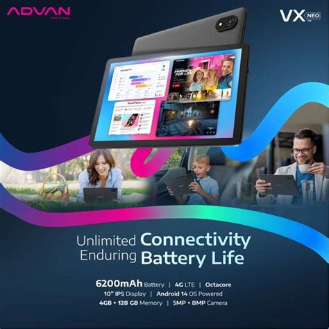 promo advan tab vx neo 4gb 128gb 10 1″ ips screen tablet android 14