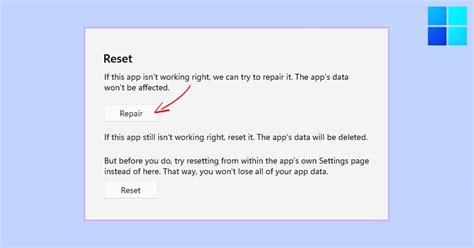 how to repair apps and programs in windows 11