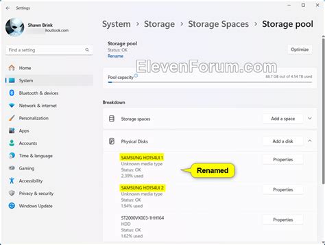 Rename Physical Disks In Storage Pool Of Storage Spaces In Windows 11