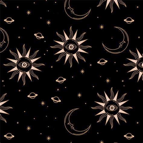 Free Vector Hand Drawn Celestial Pattern Design