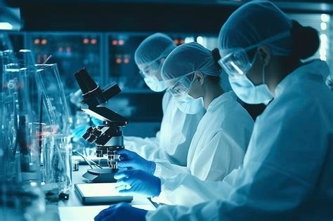 Premium Photo Biological Research Scientist And Team Working Together